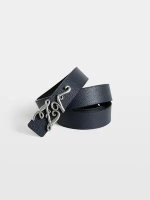 Zadig&Voltaire Reversible Leather Belt With Zv Buckle