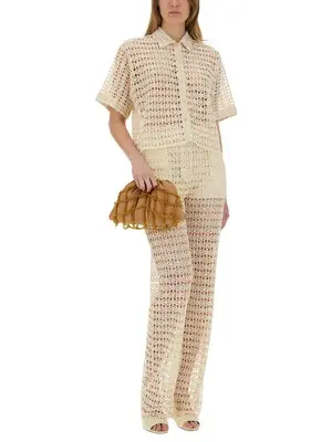 ALYSI Aelysi Wide Leg Macramé Pants