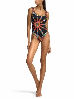 Dolce & Gabbana Olympian Swimsuit With Cart Print