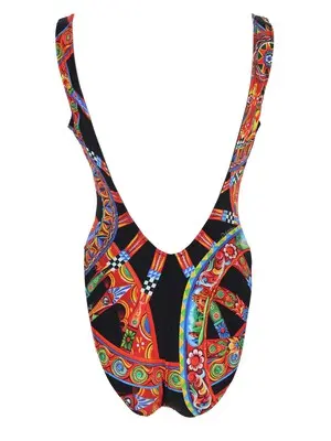 Dolce & Gabbana Olympian Swimsuit With Cart Print