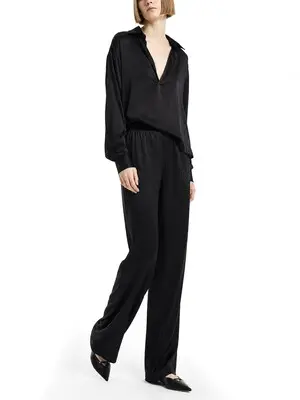 TOM FORD Polo In Raso Di Seta Stretch Con Logo