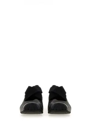 UMA WANG Leather Ballerina Flats - Black