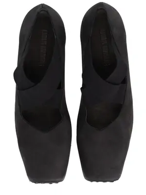 UMA WANG Leather Ballerina Flats - Black