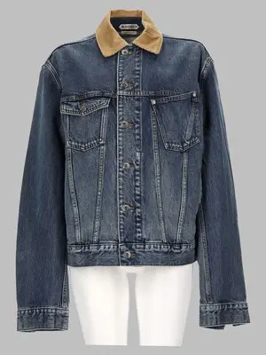 JW Anderson Giacca In Denim Con Colletto In Velluto