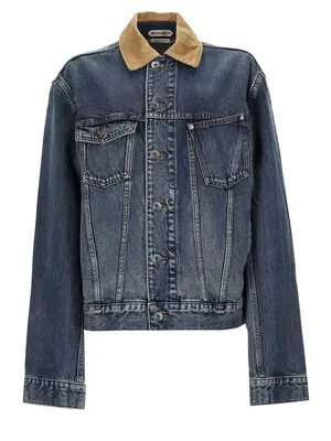 JW Anderson Jacket With Corduroy Collar - Denim
