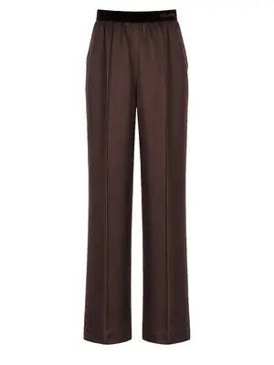 TOM FORD Pantalone Pj In Raso Di Seta Stretch - Brown