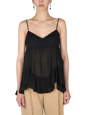Alexander McQueen Semi-transparent Top - Black
