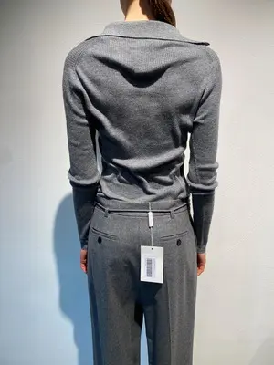 Max Mara Long-sleeved V-neck Knitwear - Gray