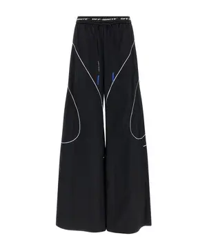 Off-White Logo Band Drawstring Wide Leg Pants