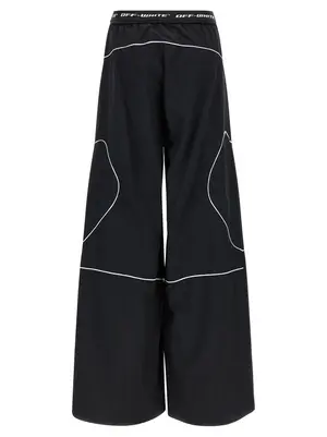 Off-White Logo Band Drawstring Wide Leg Pants