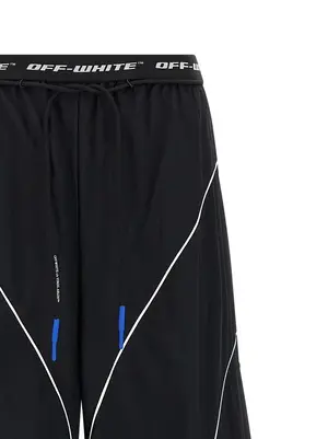 Off-White Logo Band Drawstring Wide Leg Pants