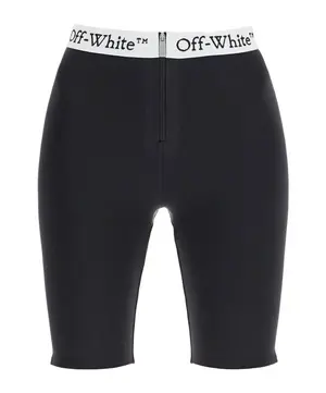 Off-White Logo Waistband Zip Detailed Shorts