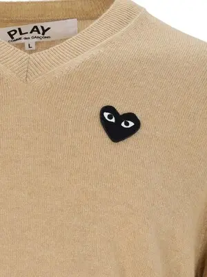 Play Comme Des Garcon Comme Des Garçons Play Heart Patch V-neck Jumper