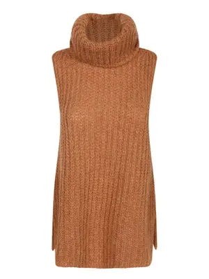 Herno Sleeveless Turtleneck Sweater - Brown