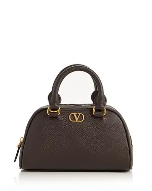 Valentino Garavani Vlogo Signature Leather Bowling Bag
