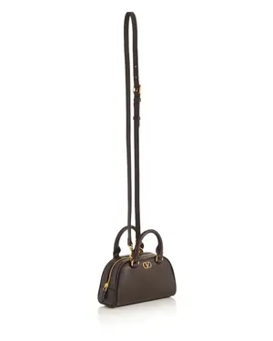 Valentino Garavani Vlogo Signature Leather Bowling Bag