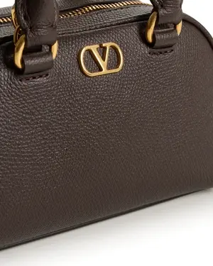 Valentino Garavani Vlogo Signature Leather Bowling Bag