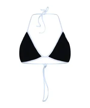 Casablanca Contrast Trim Triangle Halter Bikini Top