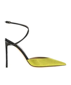 TOM FORD Stiletto Heeled Sandals With Crocodile-Embossed Leather And Suede Embellished With Rhinestones