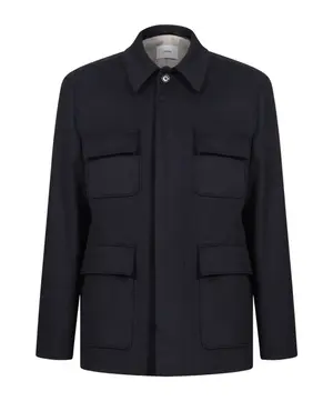 LARDINI Multi-pocket Concealed-fastening Jacket