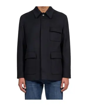 LARDINI Multi-pocket Concealed-fastening Jacket