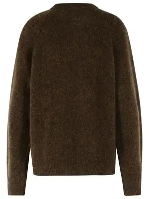 ROTATE BY BIRGER CHRISTENSEN Alpaca Blend Floral Detail Crew Neck Pullover Sweater