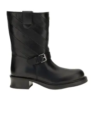 Valentino Garavani Logo Buckled Ankle Boots