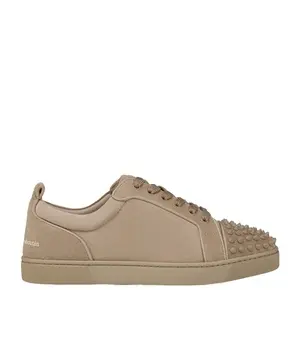 CHRISTIAN LOUBOUTIN Louis Jr Spikes Canopy Orlato Flat Veau - Beige