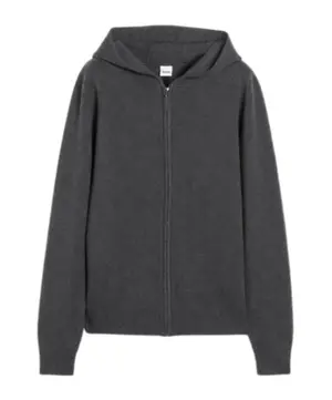 Aspesi Zip-up Knitted Hoodie With Integrated Hood - Grey