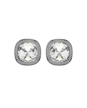 SWAROVSKI Una Crystal Cushion Halo Stud Earrings