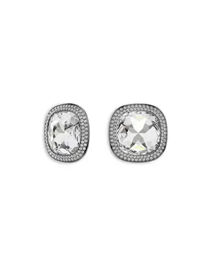 SWAROVSKI Una Crystal Cushion Halo Stud Earrings