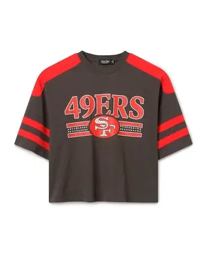 Junk Food Clothing San Francisco 49ers Striped Crop Tee