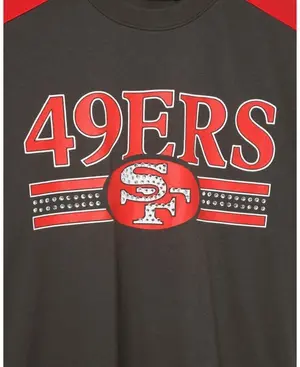 Junk Food Clothing San Francisco 49ers Striped Crop Tee