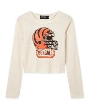 Junk Food Clothing Cincinnati Bengals Helmet Crop Thermal - Birch