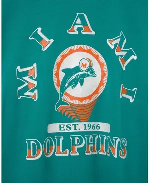 Junk Food Clothing Miami Dolphins Glitter Boxy Ringer Tee