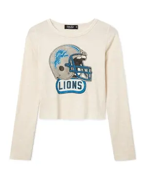 Junk Food Clothing Detroit Lions Helmet Crop Thermal - Birch