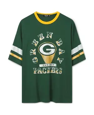Junk Food Clothing Green Bay Packers Glitter T-shirt - Hunter