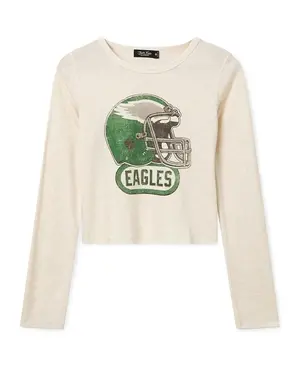 Junk Food Clothing Philadelphia Eagles Helmet Crop Thermal - Birch