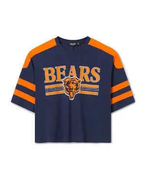 Junk Food Clothing Chicago Bears Bling Striped Cropped T-shirt