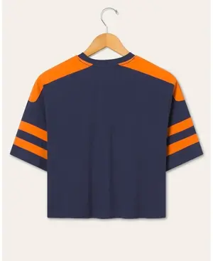 Junk Food Clothing Chicago Bears Bling Striped Cropped T-shirt