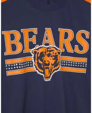 Junk Food Clothing Chicago Bears Bling Striped Cropped T-shirt