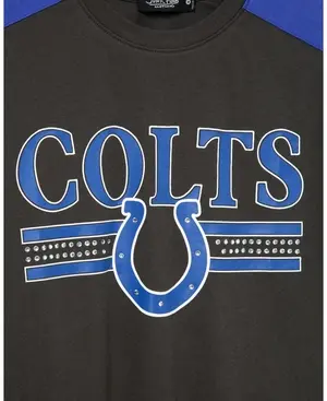 Junk Food Clothing Indianapolis Colts Striped Bling Crop Tee