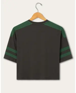 Junk Food Clothing New York Jets Striped Bling Crop Tee