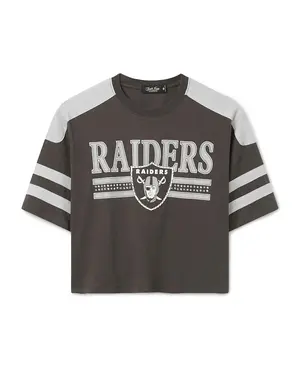 Junk Food Clothing Las Vegas Raiders Crop Tee - True Black