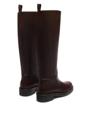 STUART WEITZMAN Celia Leather Knee High Boots - Walnut