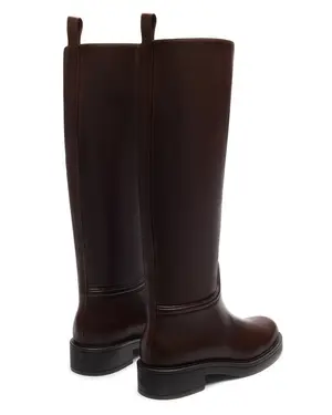 STUART WEITZMAN Celia Leather Knee High Boots - Walnut