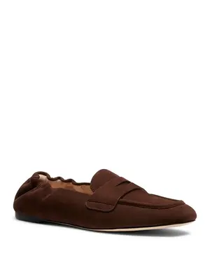 STUART WEITZMAN Bryant Suede Loafers - Walnut