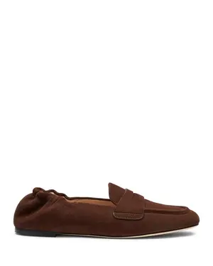STUART WEITZMAN Bryant Suede Loafers - Walnut