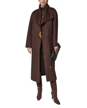 Donna Karan New York Wing Collar Hardware Trim Coat