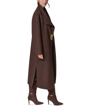 Donna Karan New York Wing Collar Hardware Trim Coat